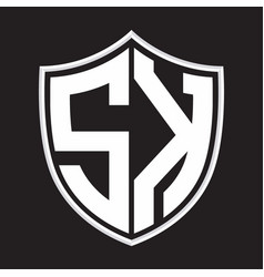 Sk logo monogram triple ribbon style line design Vector Image