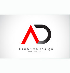 Ad letter logo design creative icon modern Vector Image