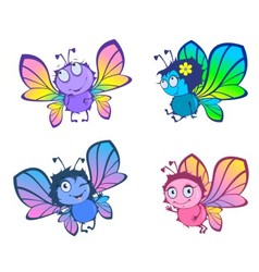 Funny butterfly cartoon Royalty Free Vector Image