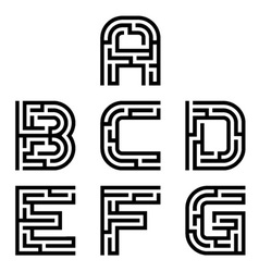 Geometric maze alphabet isolated unusual tile Vector Image