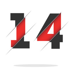 31 3 1 number logo design with a creative cut Vector Image