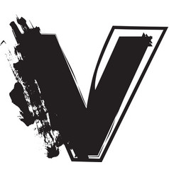 Technical typography letter v Royalty Free Vector Image