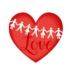 Spring blooming red hearts branch Royalty Free Vector Image