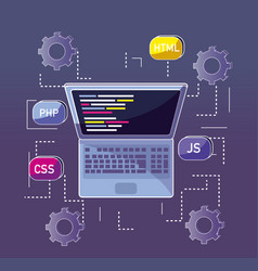 Digital java code text computer software coding Vector Image