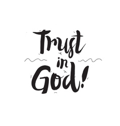 Keep calm and trust god poster quote Royalty Free Vector