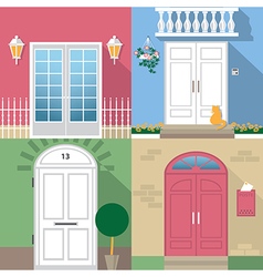 Doors house entrances and cartoon gates fronts Vector Image