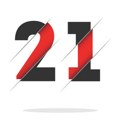 61 6 1 number logo design with a creative cut Vector Image