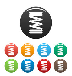 Coil spring cable icons set simple style Vector Image