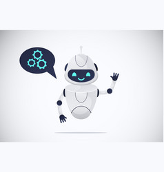 Robot marketing mascot Royalty Free Vector Image
