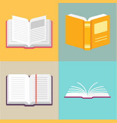 Set of book icons in flat design style Royalty Free Vector