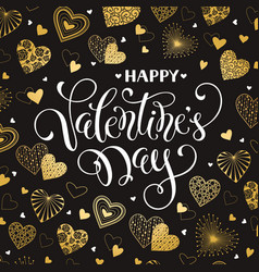 Doodle golden hearts hand drawn love heart icons Vector Image