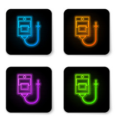 Glowing neon share icon isolated on white Vector Image