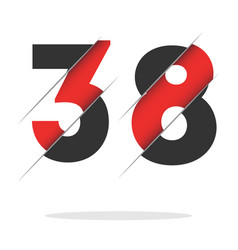 31 3 1 number logo design with a creative cut Vector Image