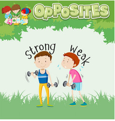 Opposite adjective with strong and weak Royalty Free Vector
