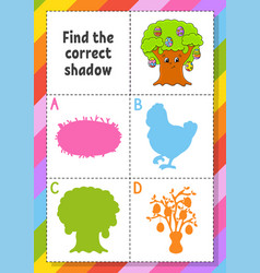 Kids game find correct shadows easter egg hunt Vector Image