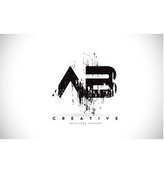 Ab a b brushed letter logo design with creative Vector Image