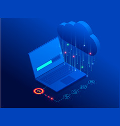Isometric developing programming and coding Vector Image