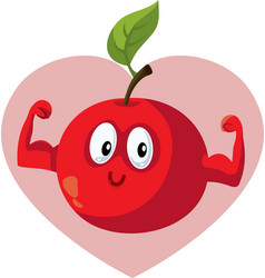Strong smiling apple Royalty Free Vector Image