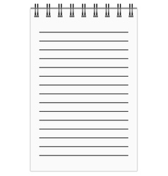 Exercise book paper page with lines Royalty Free Vector