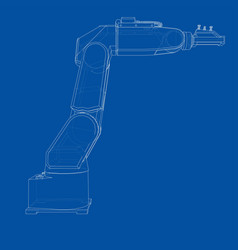 Industrial manipulator and microchip Royalty Free Vector