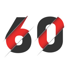 61 6 1 number logo design with a creative cut Vector Image