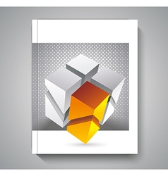 Brochure template design with cubes and arrows Vector Image