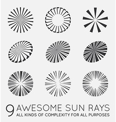 Sunburst elements set Royalty Free Vector Image