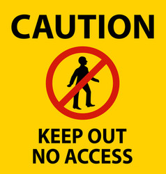 Caution keep out no access sign on white Vector Image