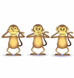 Three wise monkey Royalty Free Vector Image - VectorStock