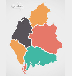 Modern map - copeland district uk Royalty Free Vector Image