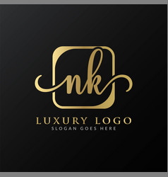 Initial letter nk logo design template creative Vector Image