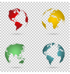 World map with geolocation on blank background Vector Image