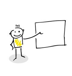 Person counting on abacus cartoon stick figure Vector Image