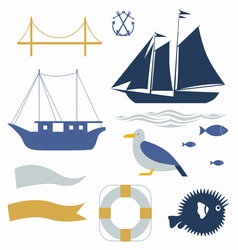 Ocean cockleshells cartoon sea shells Royalty Free Vector