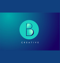 B letter design with creative dots bubble circles Vector Image