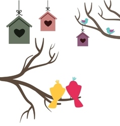 Bird and tree Royalty Free Vector Image - VectorStock