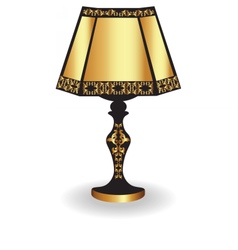 Table lamp with green shade in vintage style Vector Image