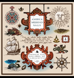 Antique map borders frames Royalty Free Vector Image