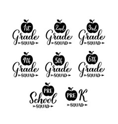 1st grade lettering design element Royalty Free Vector Image