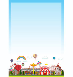 Two scenes funpark with many rides Royalty Free Vector Image