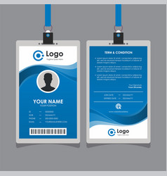 Abstract soft blue curve id card design Royalty Free Vector