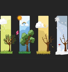 Four seasons banners with trees Royalty Free Vector Image