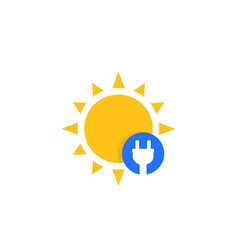 Solar energy sun and electric plug logo Royalty Free Vector
