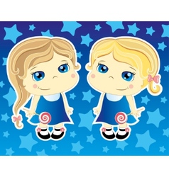 Back of two crying girls Royalty Free Vector Image