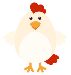 Brown chicken with happy face Royalty Free Vector Image
