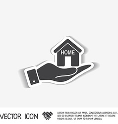 Hand holding a house icon home sign Royalty Free Vector