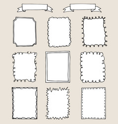 Set hand-drawn doodle frames Royalty Free Vector Image