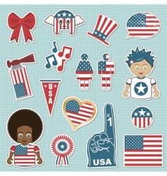 Fun fashion teenage stickers cute cartoons Vector Image