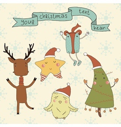 Christmas characters without face Royalty Free Vector Image