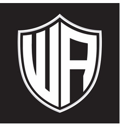 Wa logo with circle rounded negative space design Vector Image